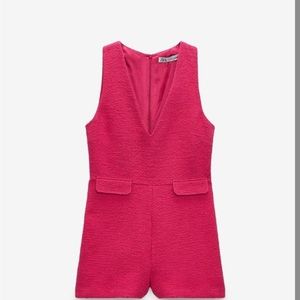 Zara | Pants & Jumpsuits | Zara Pink Romper | Poshmark